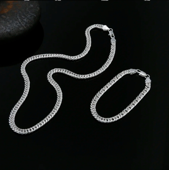 925 Sterling Silver | Accessories | Unisex Matching Necklace Bracelet ...